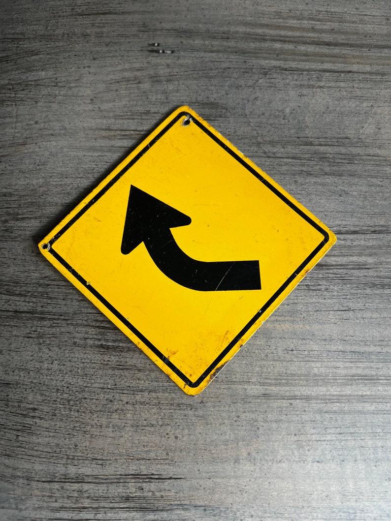 Miniature Roadway Alignment Sign Highway Warning Steel Curve - Etsy