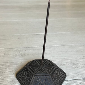 Antique Office Spindle Ornate Base Vintage Paper Spike 1878 - Etsy