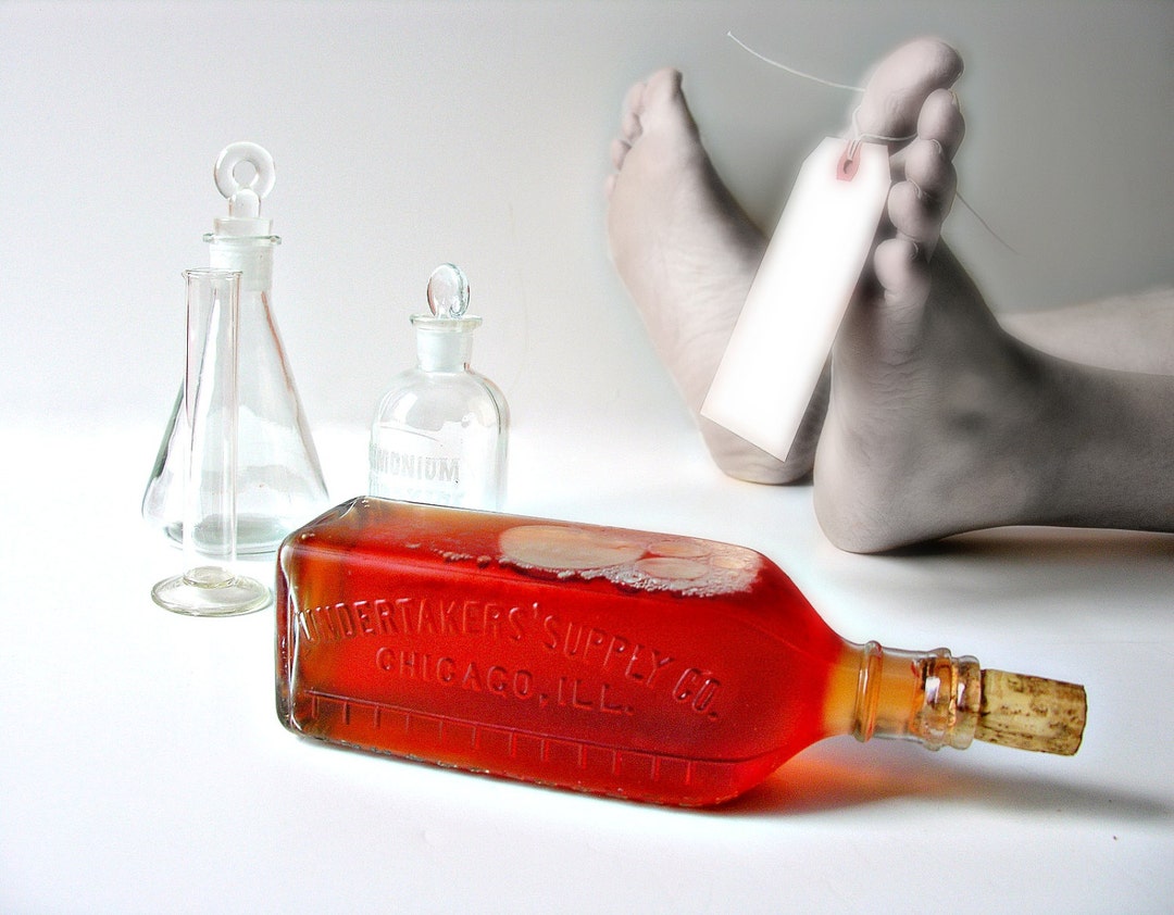 Antique Embalming Fluid Bottle Halloween Morticians Supply Tru-tone ...