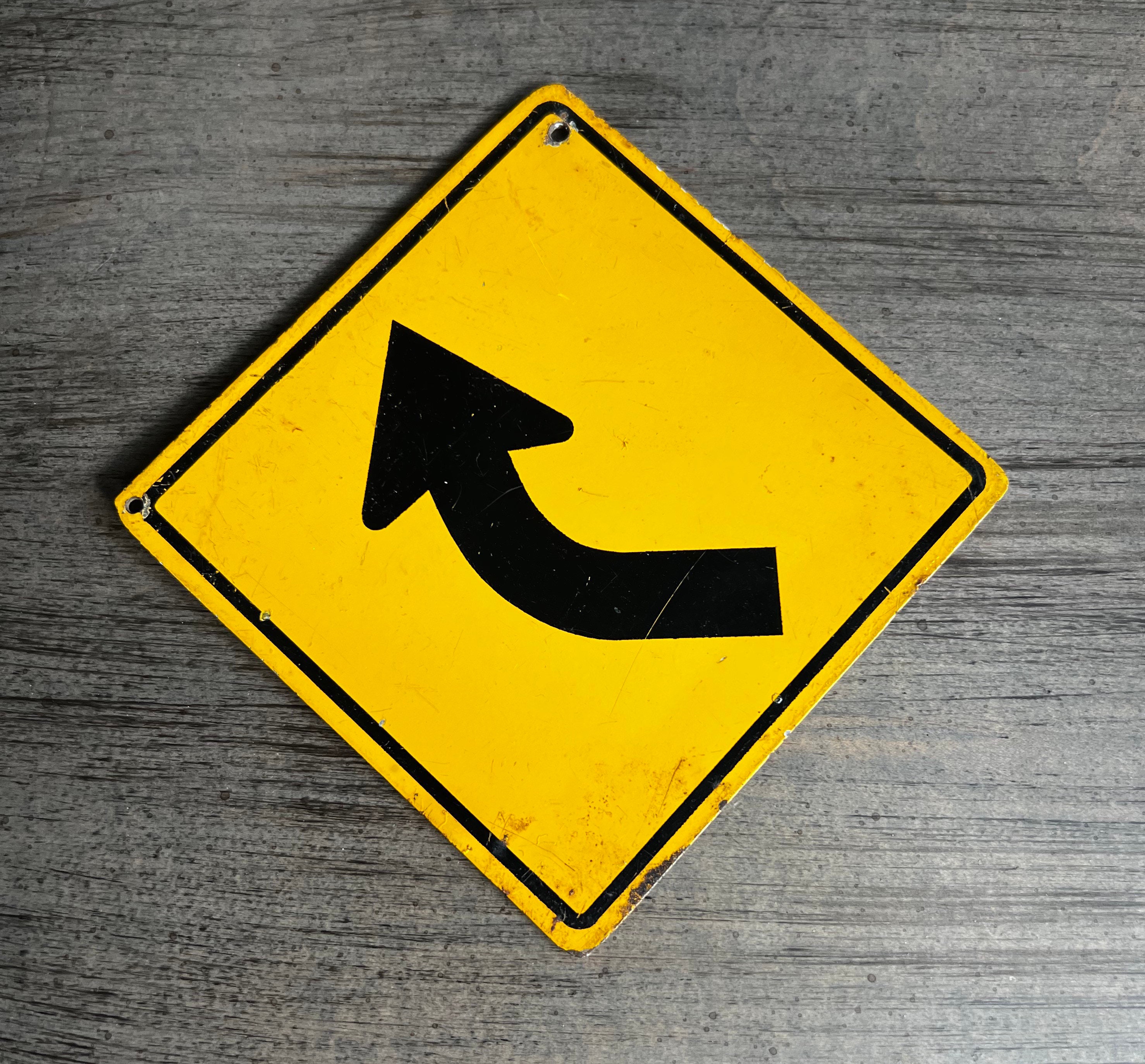 Miniature Roadway Alignment Sign Highway Warning Steel Curve Arrow ...