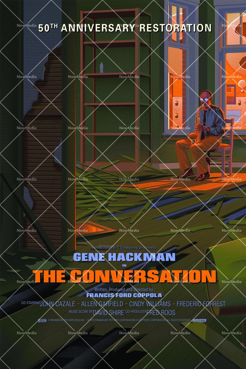 The Conversation Gene Hackman Movie Poster - Digital Download Print ...