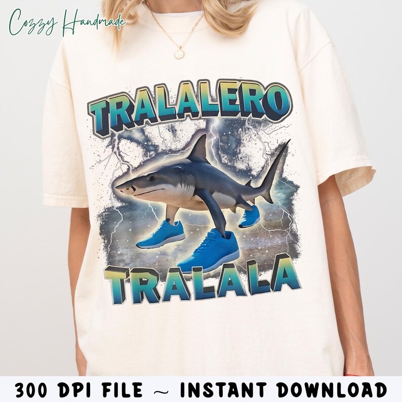 Tralalero Tralala Funny Shark Meme Png, Brain Rot Png,stupid Gifts ...