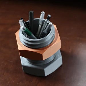 Nut & Bolt Pencil Organizer - Unique Desk Accessory - Etsy