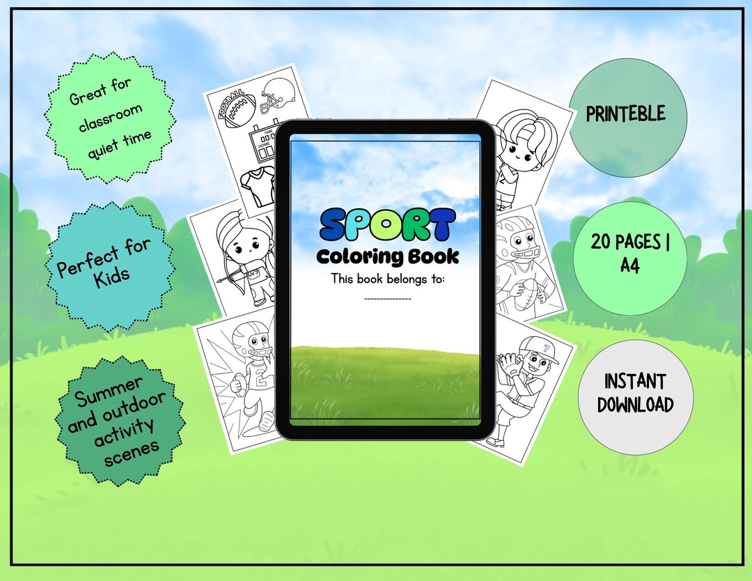 Sport Coloring Book for Kids | Printable Summer Activities | Fun Sports ...