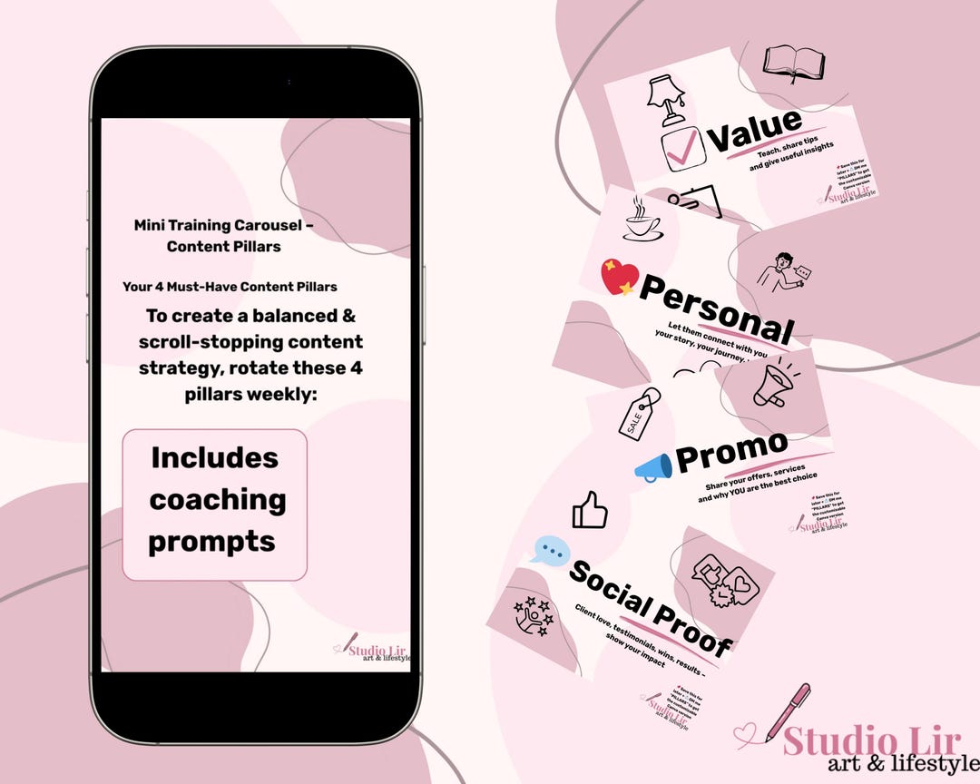 Content Pillars Carousel Template - Canva Editable Social Media ...