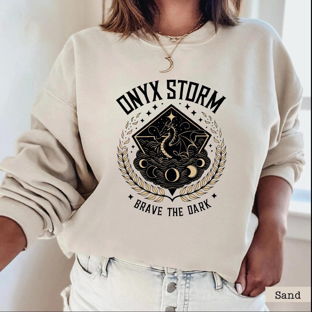 Mystic Dragon Emblem Sweatshirt, Celestial Fantasy Crewneck, Lunar ...