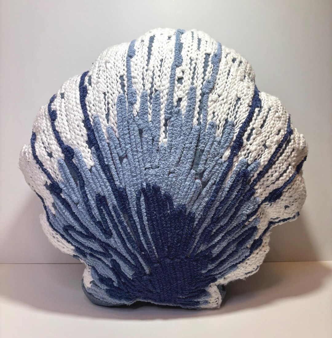 Sigrid Olsen Home Embroidered Clam Seashell-shaped Throw Decorative ...