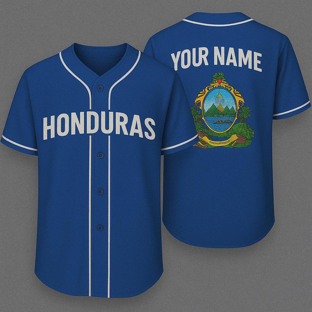 Honduras Baseball Jersey – Custom National Pride Shirt With Coat of ...
