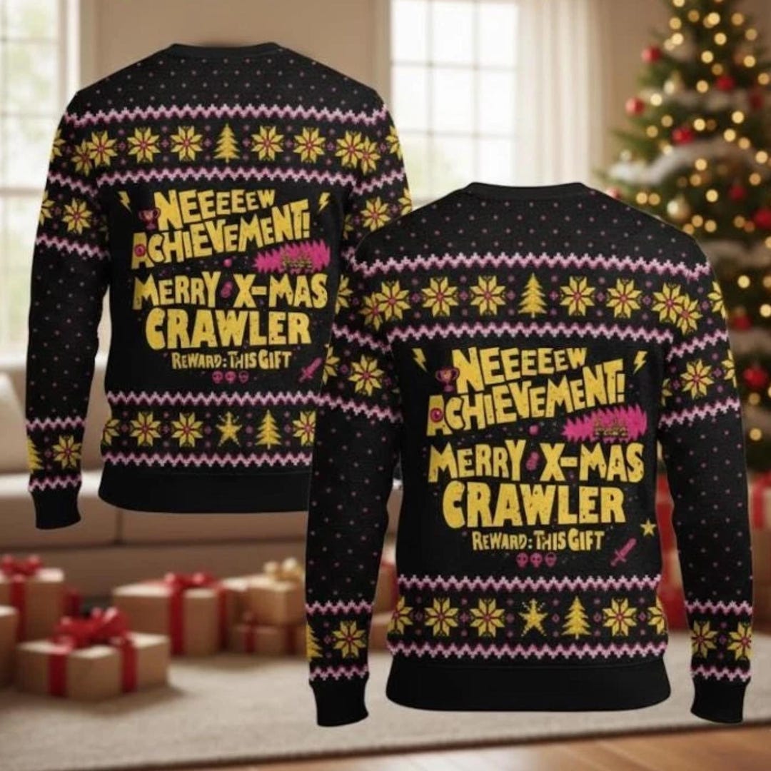 Dungeon Crawler Carl Ugly Christmas Sweater, New Achievement Merry Xmas ...