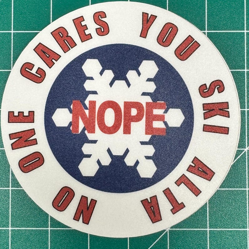 NO ONE CARES You Ski Alta - Vinyl Sticker - Etsy