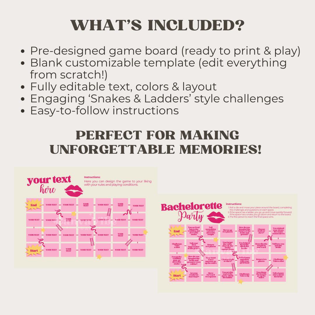 Bachelorette Party Game - Printable Bridal Shower Game - Fun Drinking ...