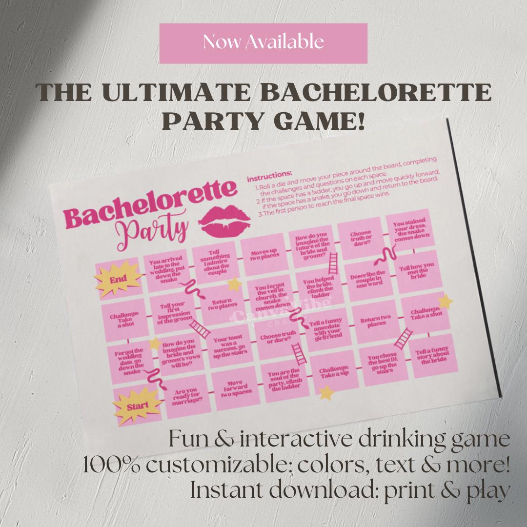 Bachelorette Party Game - Printable Bridal Shower Game - Fun Drinking ...