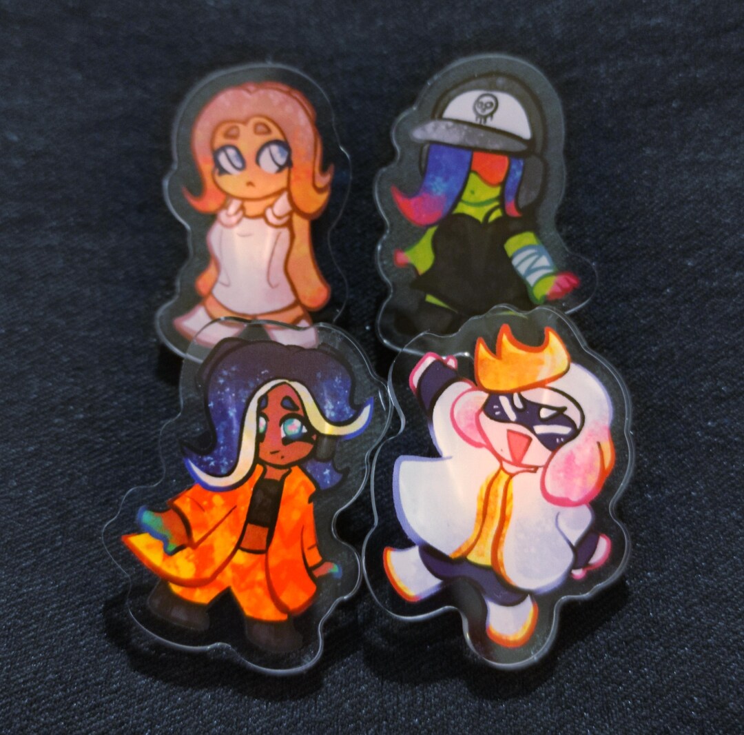 Splatoon Side Order Acrylic Pins // Dedf1sh, Acht, Pearl, Marina, Agent ...