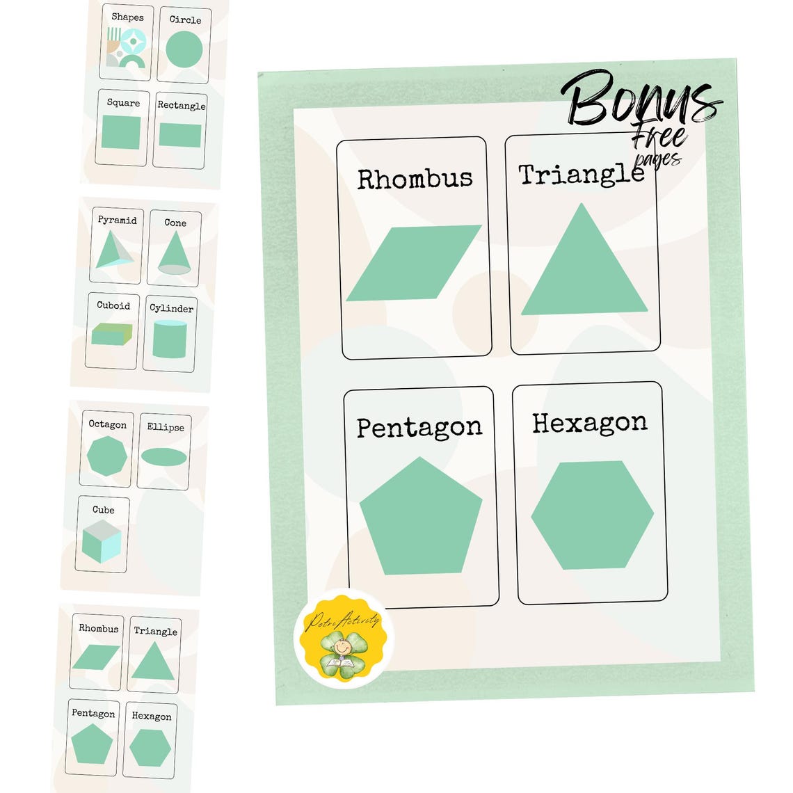 Shapes Flashcards for Toddlers Printable Learning Cards Educational PDF ...