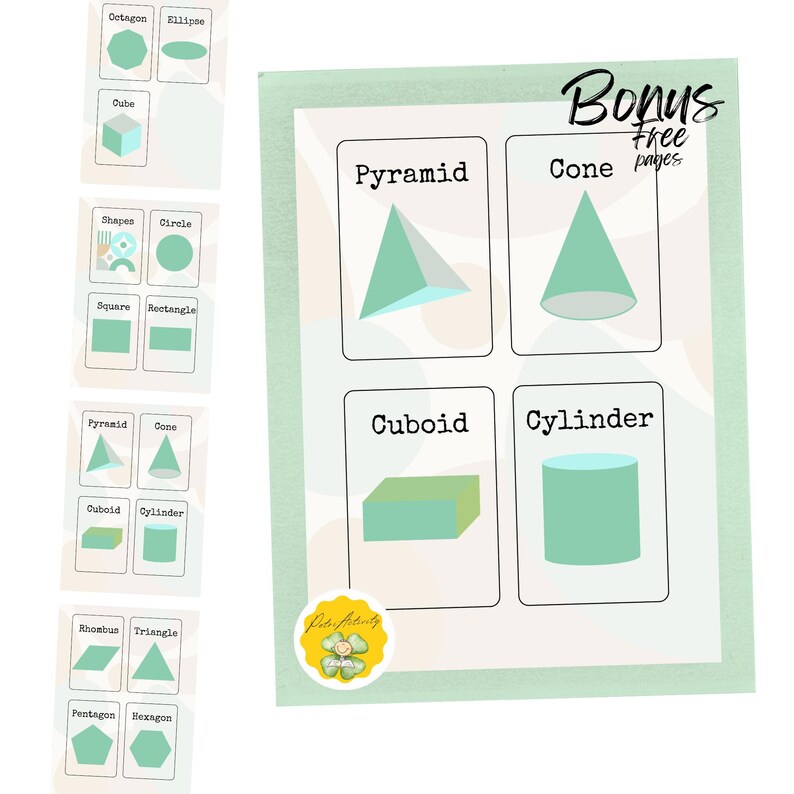 Shapes Flashcards for Toddlers Printable Learning Cards Educational PDF ...