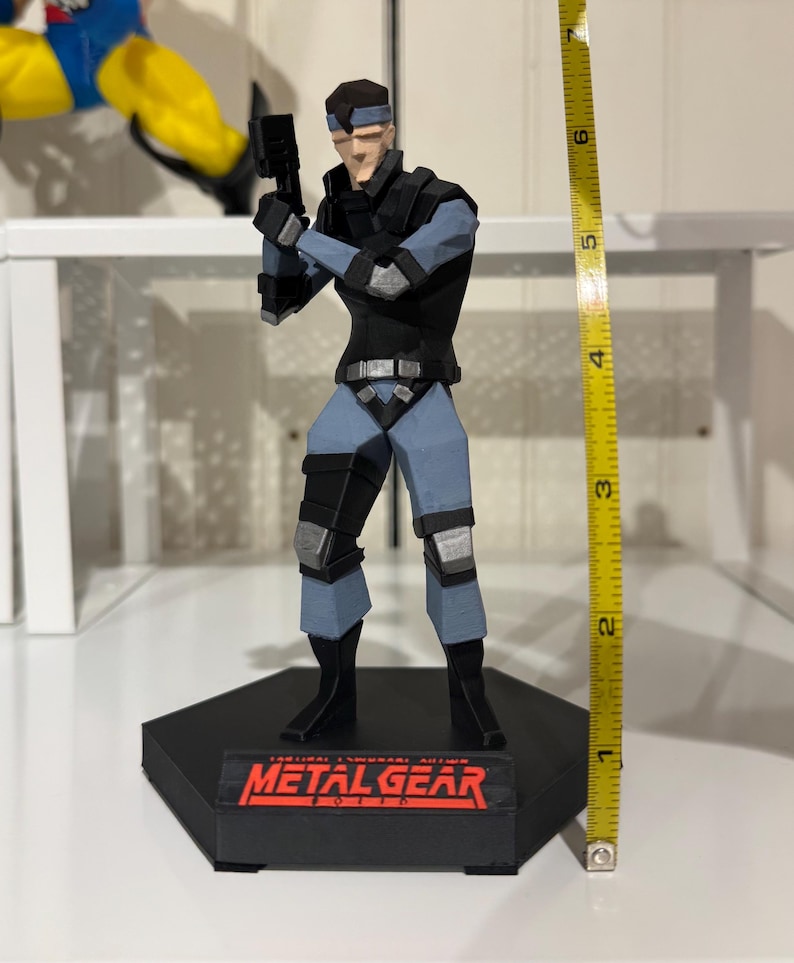 Solid Snake Low Poly Figure Metal Gear Solid 1 Hand Painted Retro PS1 ...