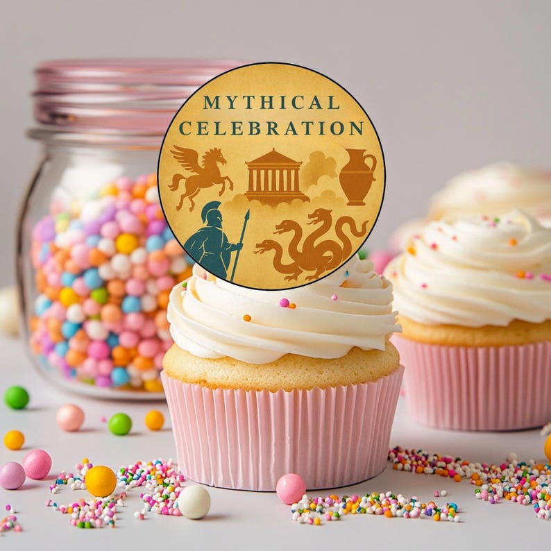 Greek Mythology Cupcake Topper Template Mythical Hero Birthday ...