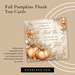 Fall Pumpkins Thank You Card Template, Editable Printable Autumn Party ...