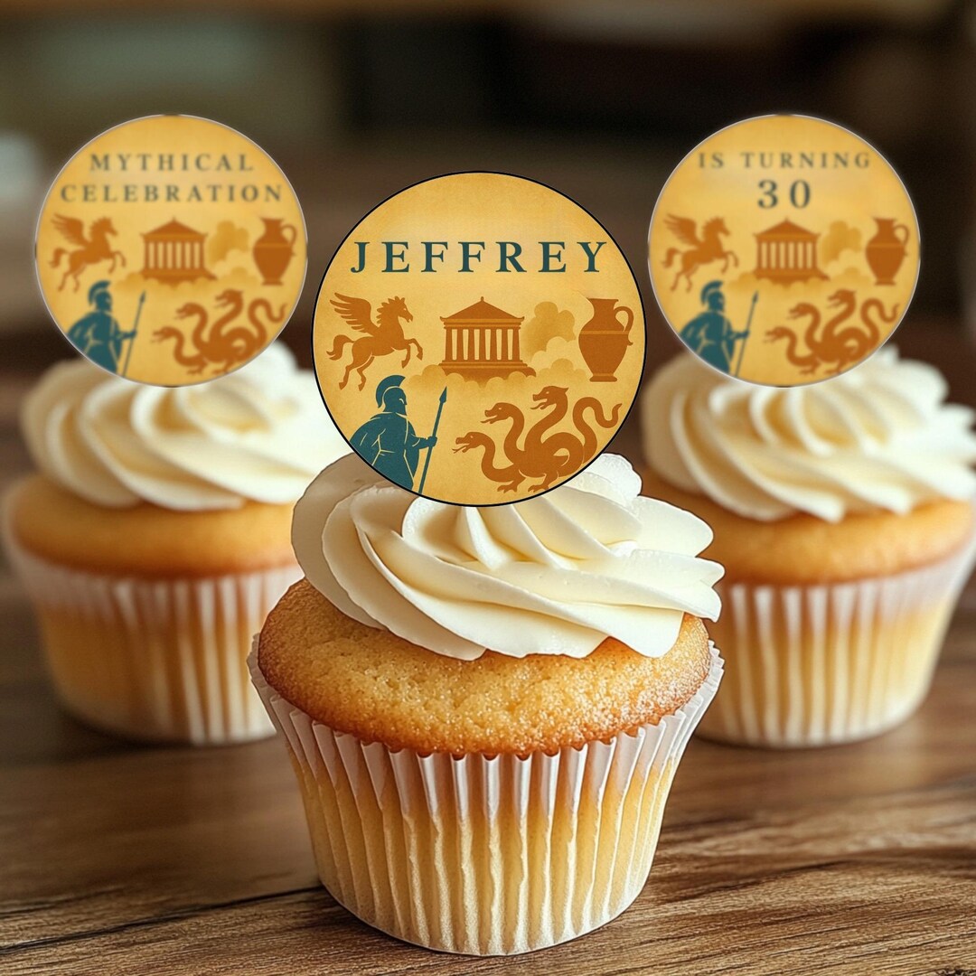Greek Mythology Cupcake Topper Template Mythical Hero Birthday ...