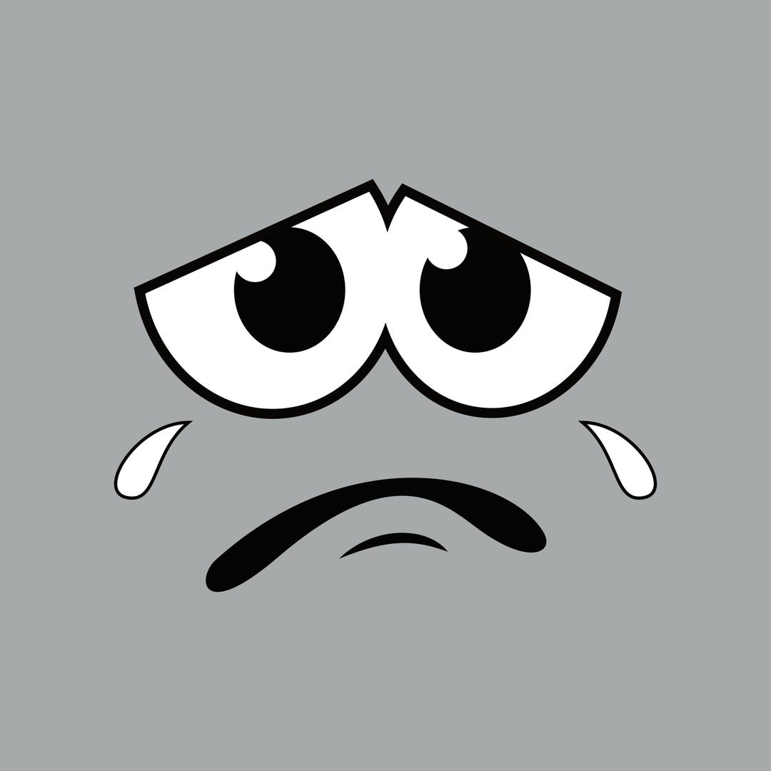 Crying Cartoon Face Tee, Meme Lovers, Human-made - Etsy