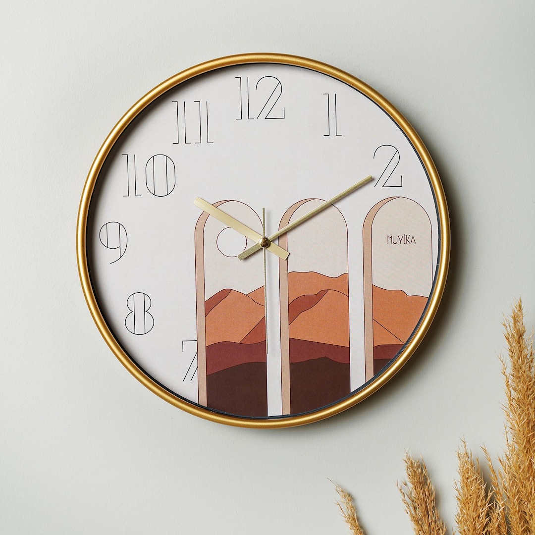 Modern Silent Wall Clock: 30cm Grey Design With Real Glass - Etsy