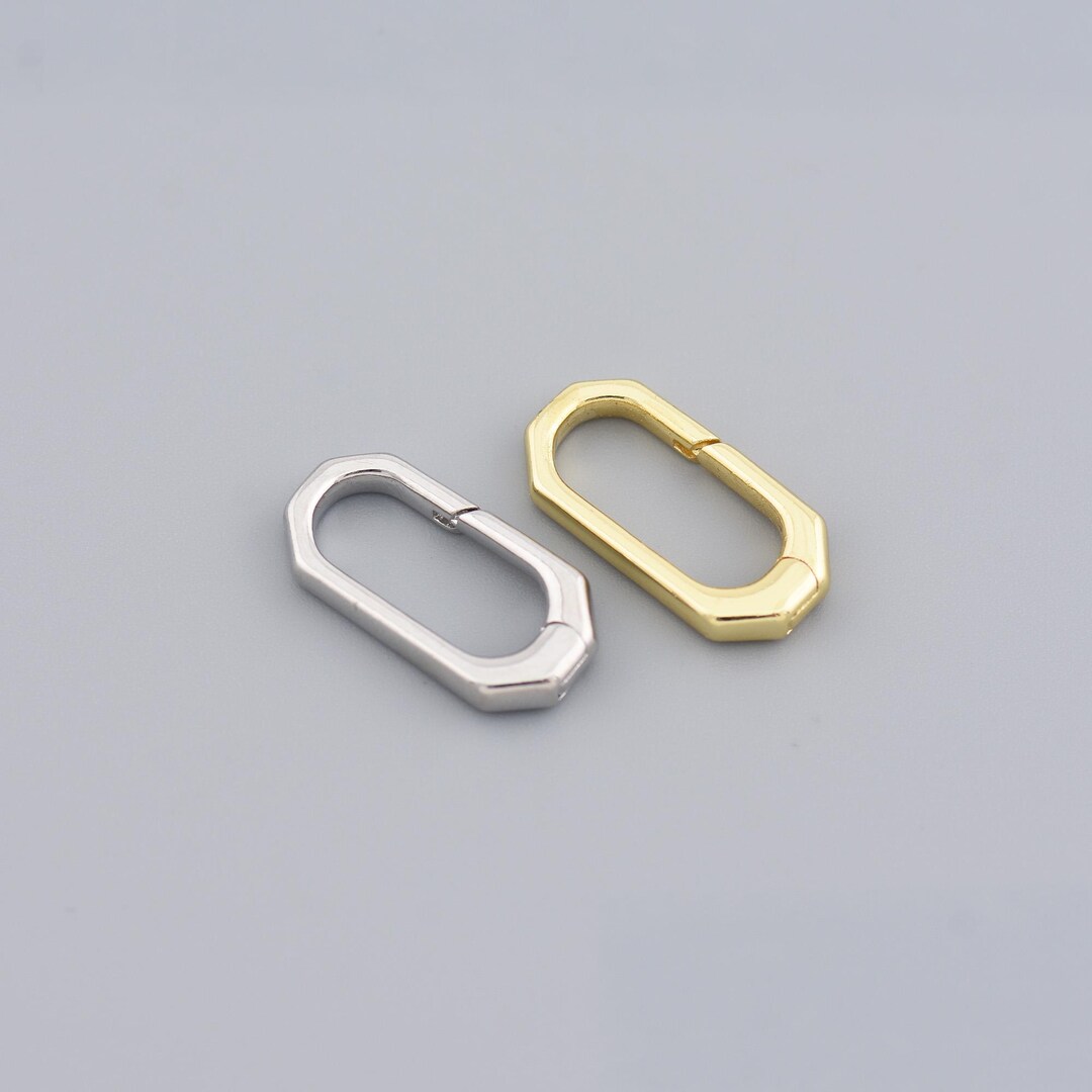 Gold-plated Long Octagonal Spring Gate Clasp, Stylish Hardware Link for ...