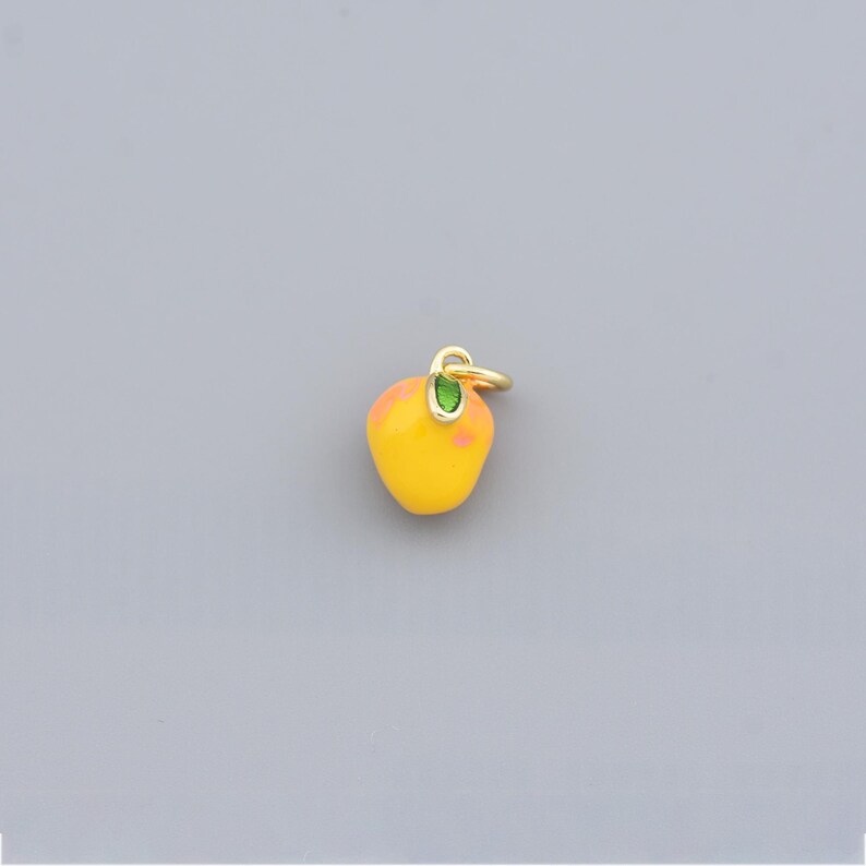 Tropical Mango Pendant in Yellow With Red Top and Gold-tone Frame for a ...