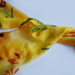 Colorful Yellow Silk Scarf Hand-painted, Long, Spring, Gift - Etsy