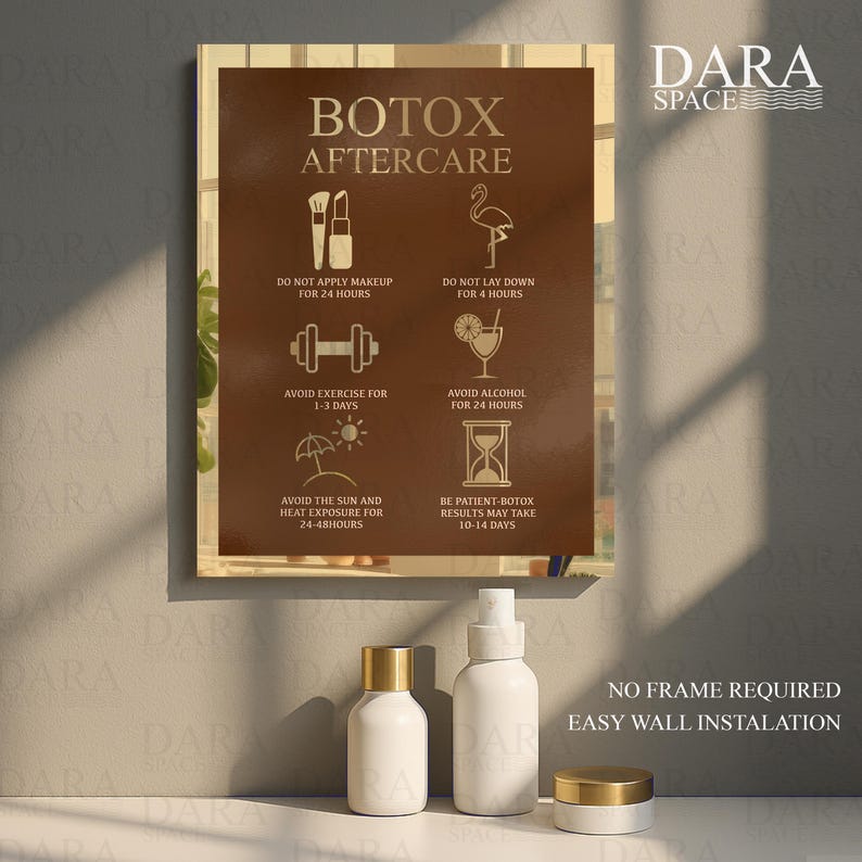 Botox Aftercare Chart, Gold Brown Acrylic Sign - Etsy