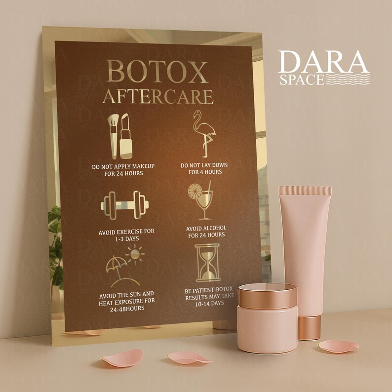 Botox Aftercare Chart, Gold Brown Acrylic Sign - Etsy