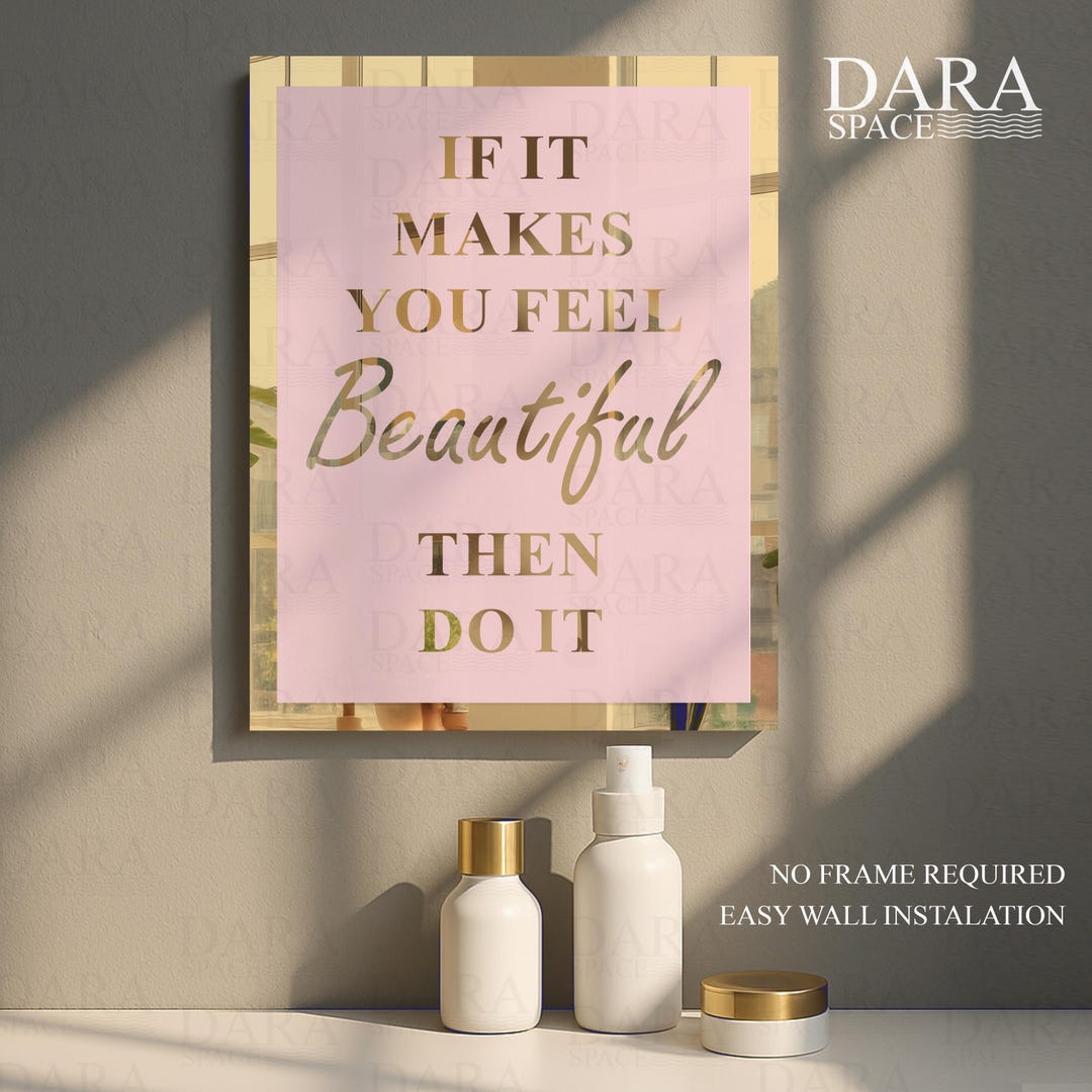 Gold Mirror Acrylic Beauty Salon Sign – Motivational Wall Art - Etsy