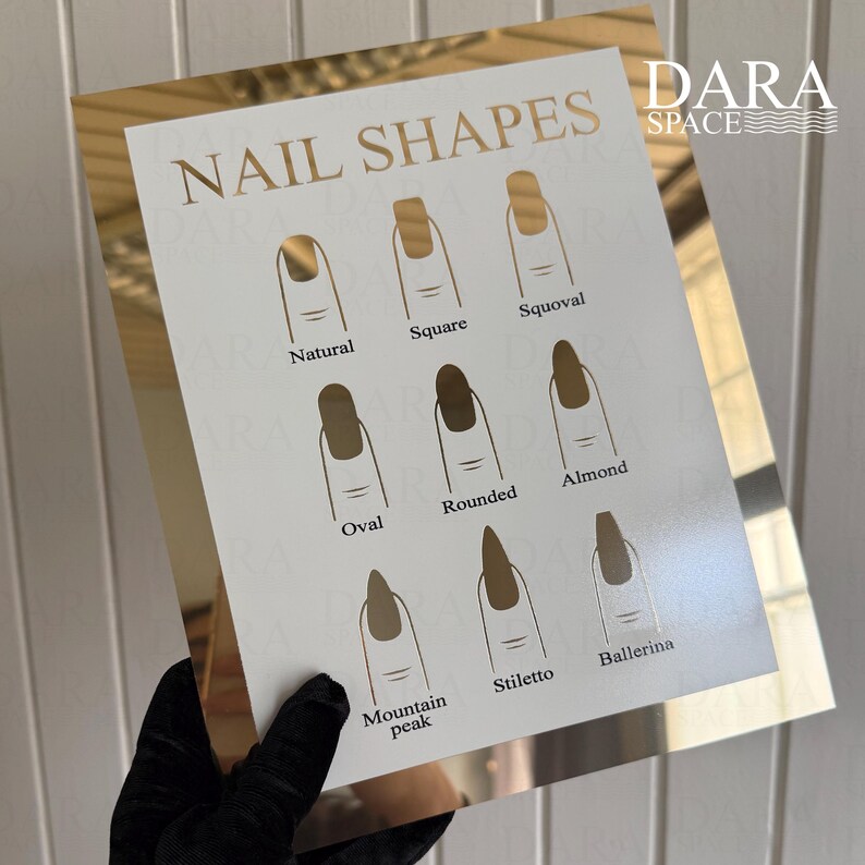 Nail Salon Decor Set: Gold Nail Shapes & Aftercare Signs - Etsy