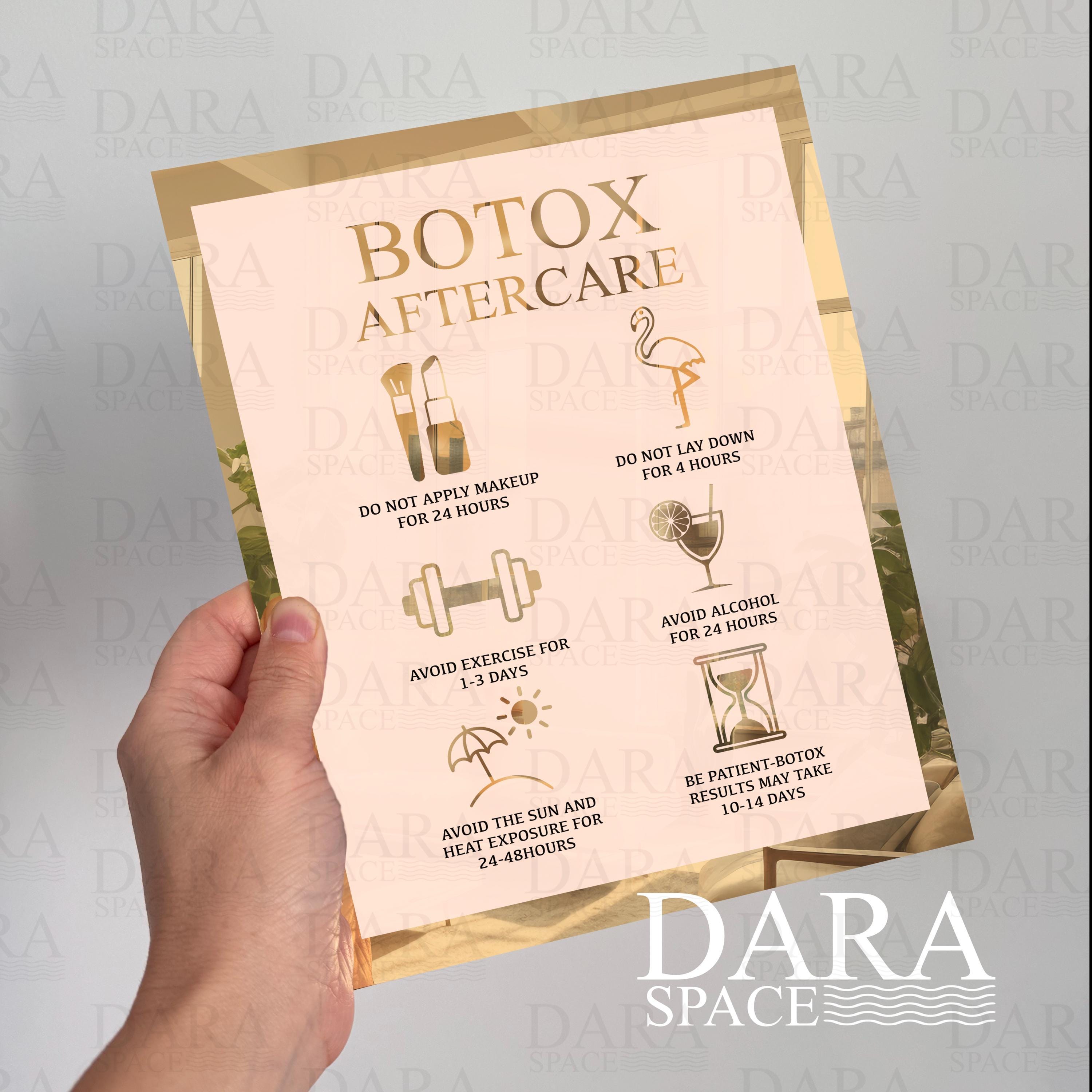 Botox Aftercare Sign, Botox Poster, Beauty Clinic Decor, Botox Gold ...