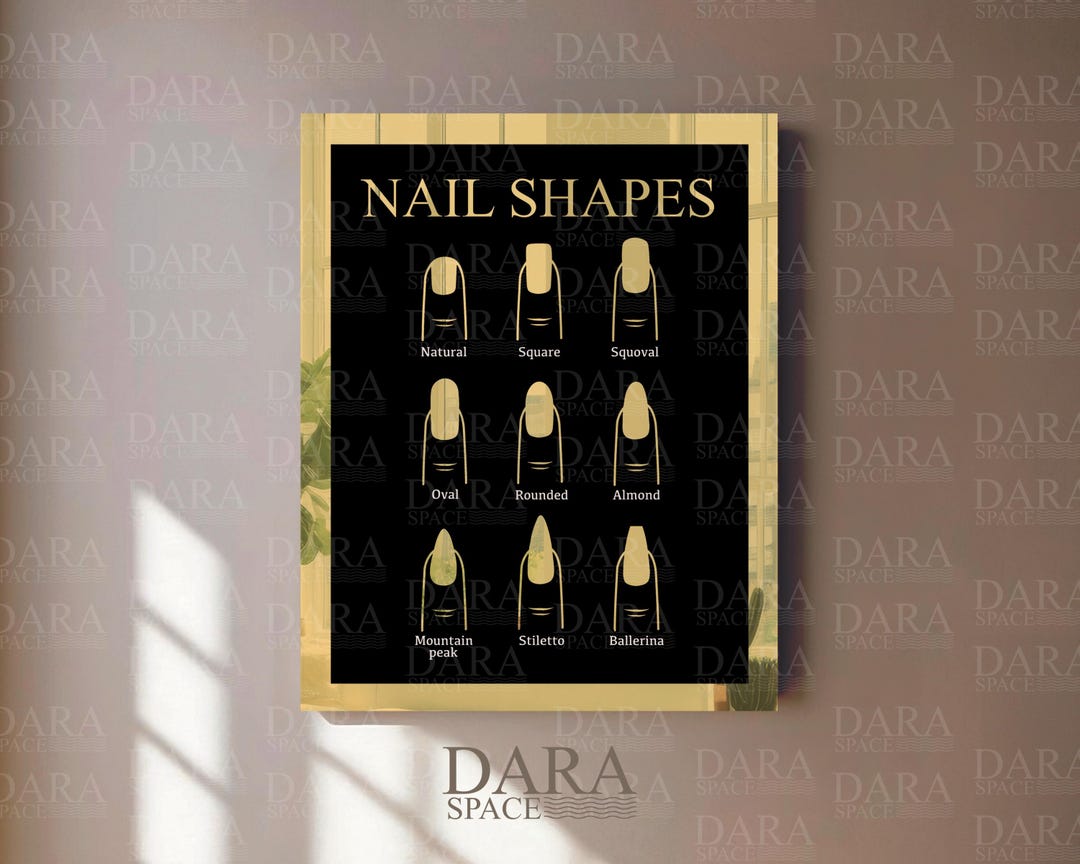 Nail Shapes Guide, Nail Salon Decor, Manicure Art - Etsy