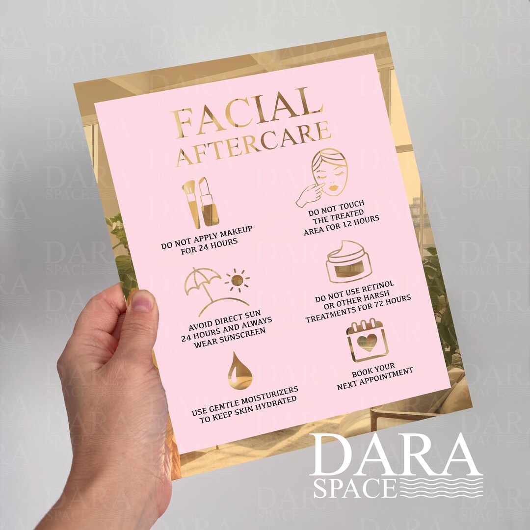 Facial Aftercare Sign, Beauty Salon Decor, Med Spa Art - Etsy UK