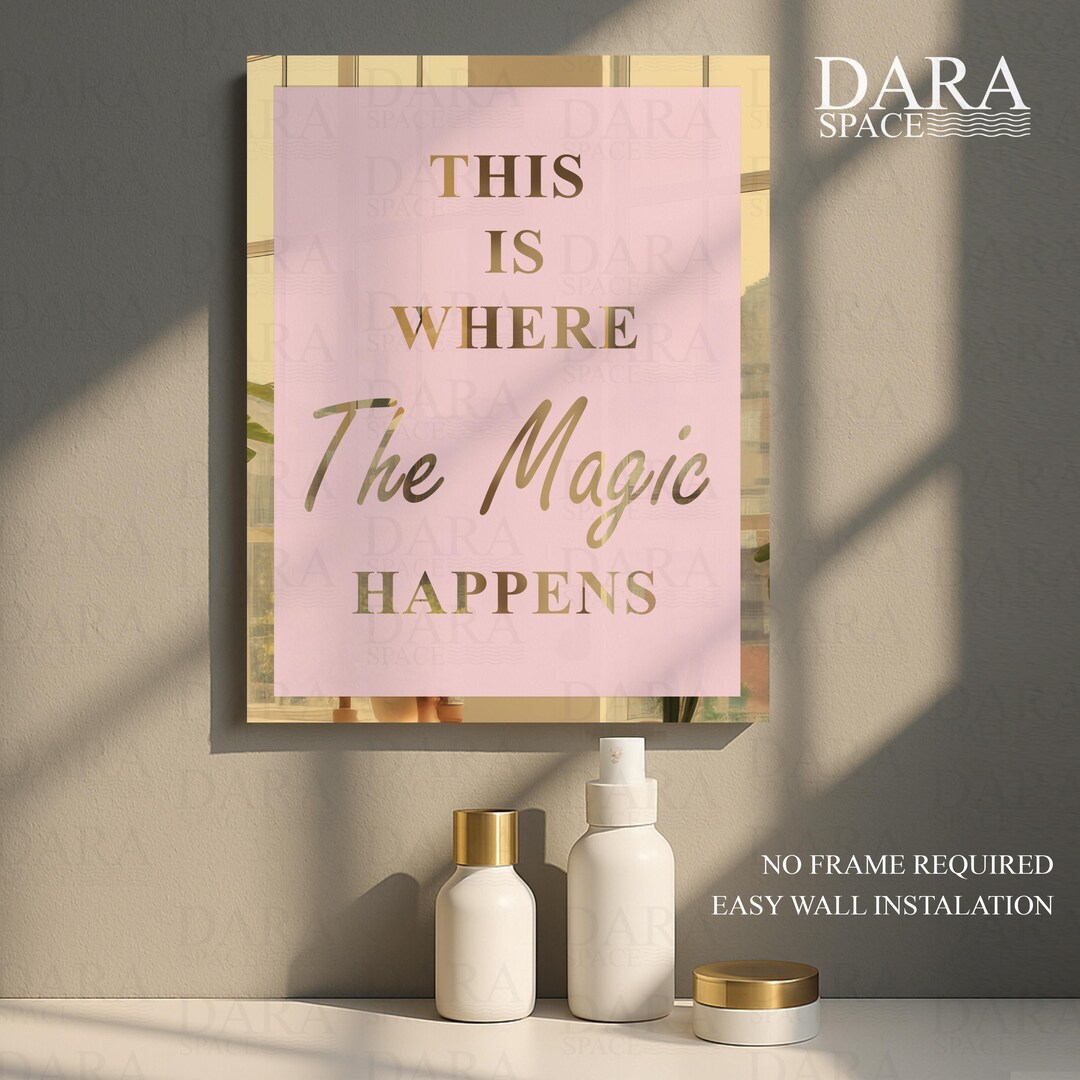 Gold Pink Acrylic Sign: "this is Where the Magic Happens" - Etsy