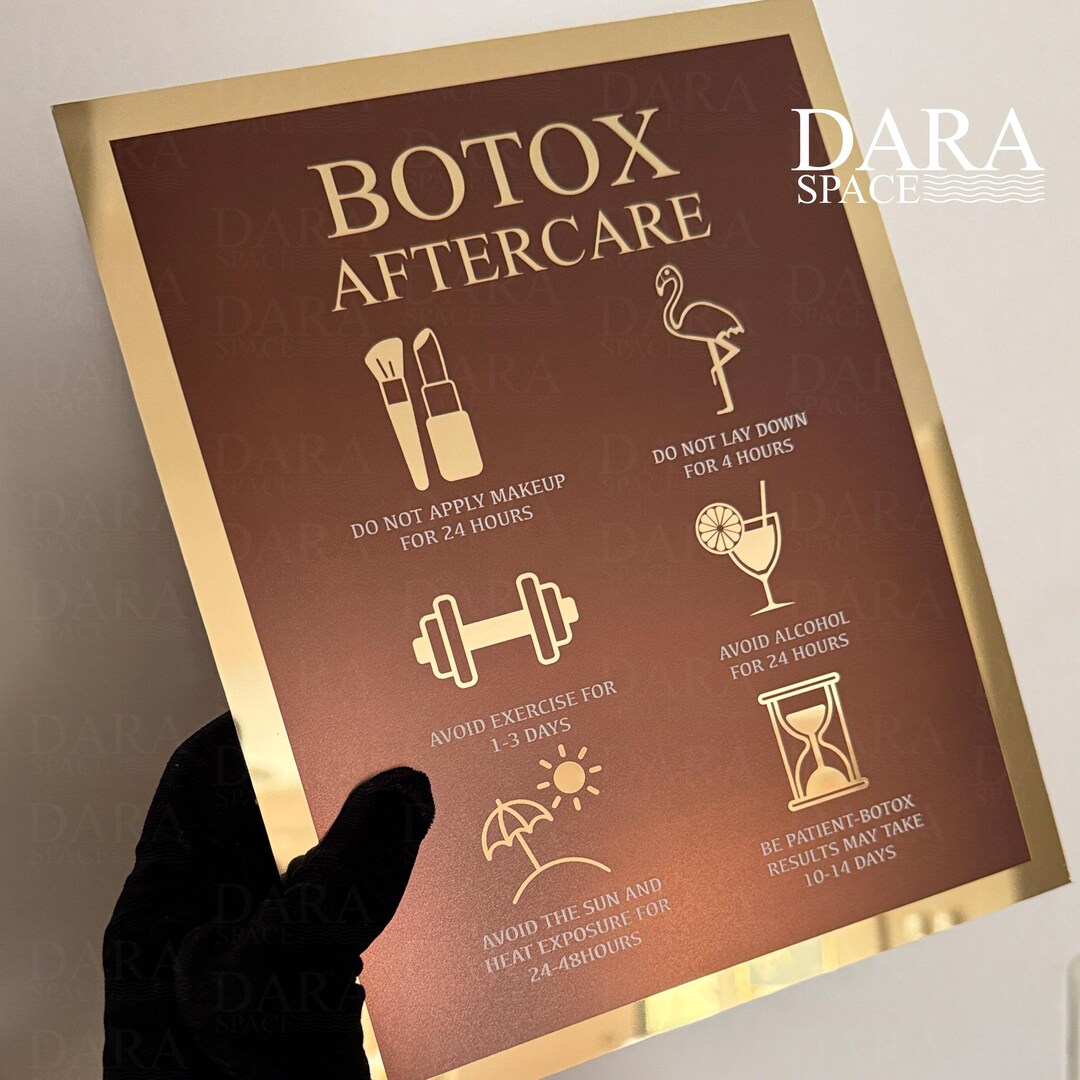 Botox Aftercare Chart, Gold Brown Acrylic Sign - Etsy
