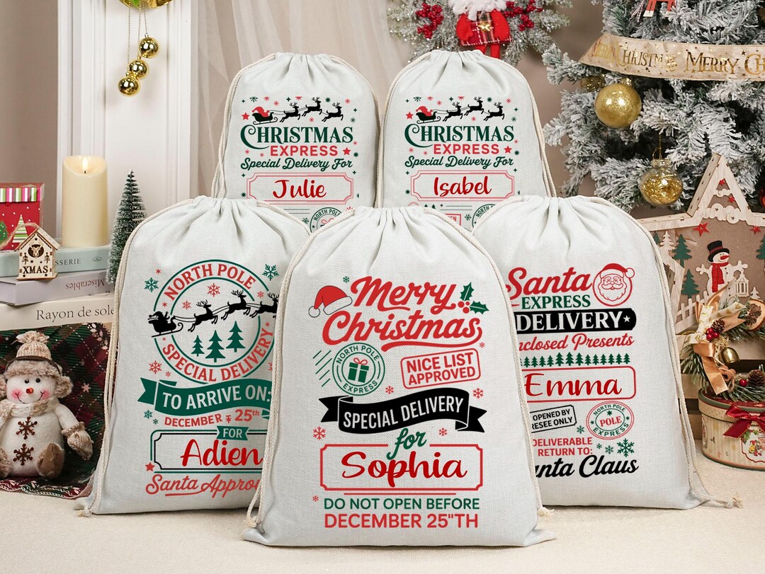 Personalized Santa Sack, North Pole Santa Sack, Custom Christmas Gift ...