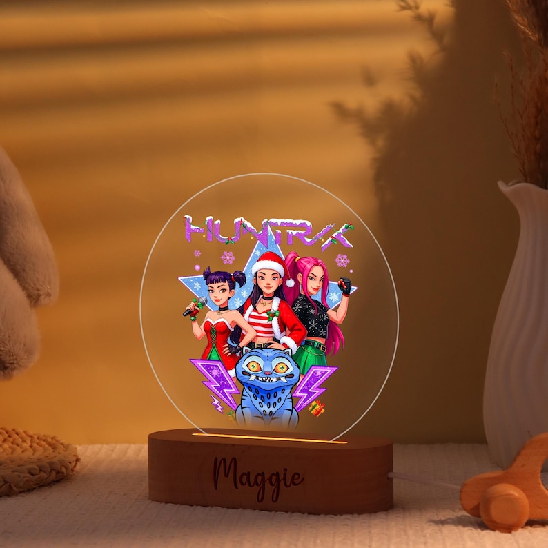 Huntrix Hunters Acrylic LED Lamp, Custom Name Night Light, Neon Kpop ...