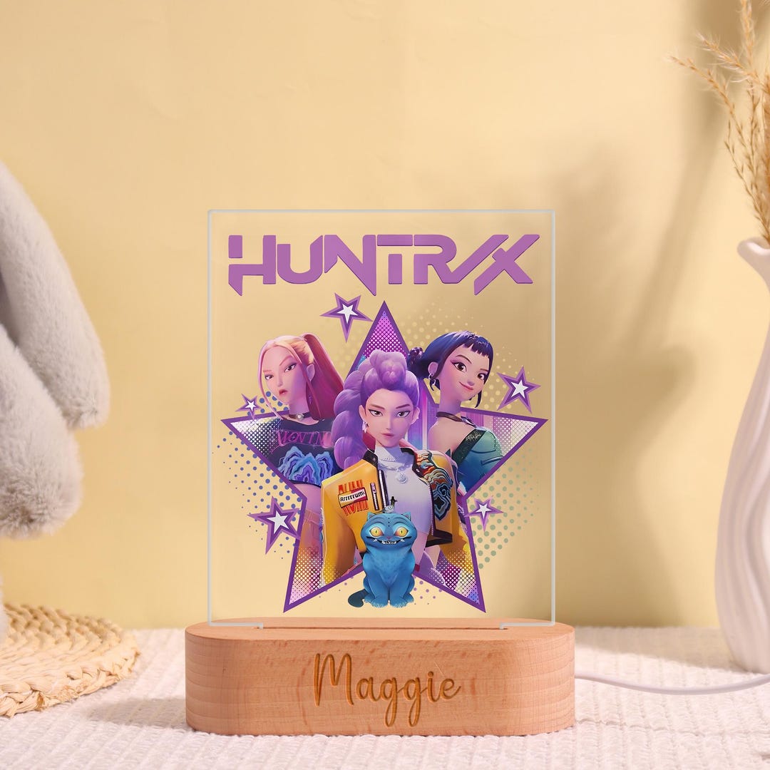 Huntrix Hunters Acrylic LED Lamp, Custom Name Night Light, Neon Kpop ...