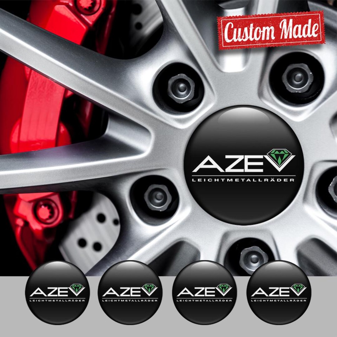 4x AZEV Custom Domed Center Hub Cap Sticker: 3D Printed Wheel Decal - Etsy