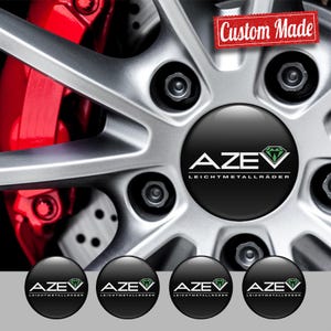 4x AZEV Custom Domed Center Hub Cap Sticker: 3D Printed Wheel Decal - Etsy