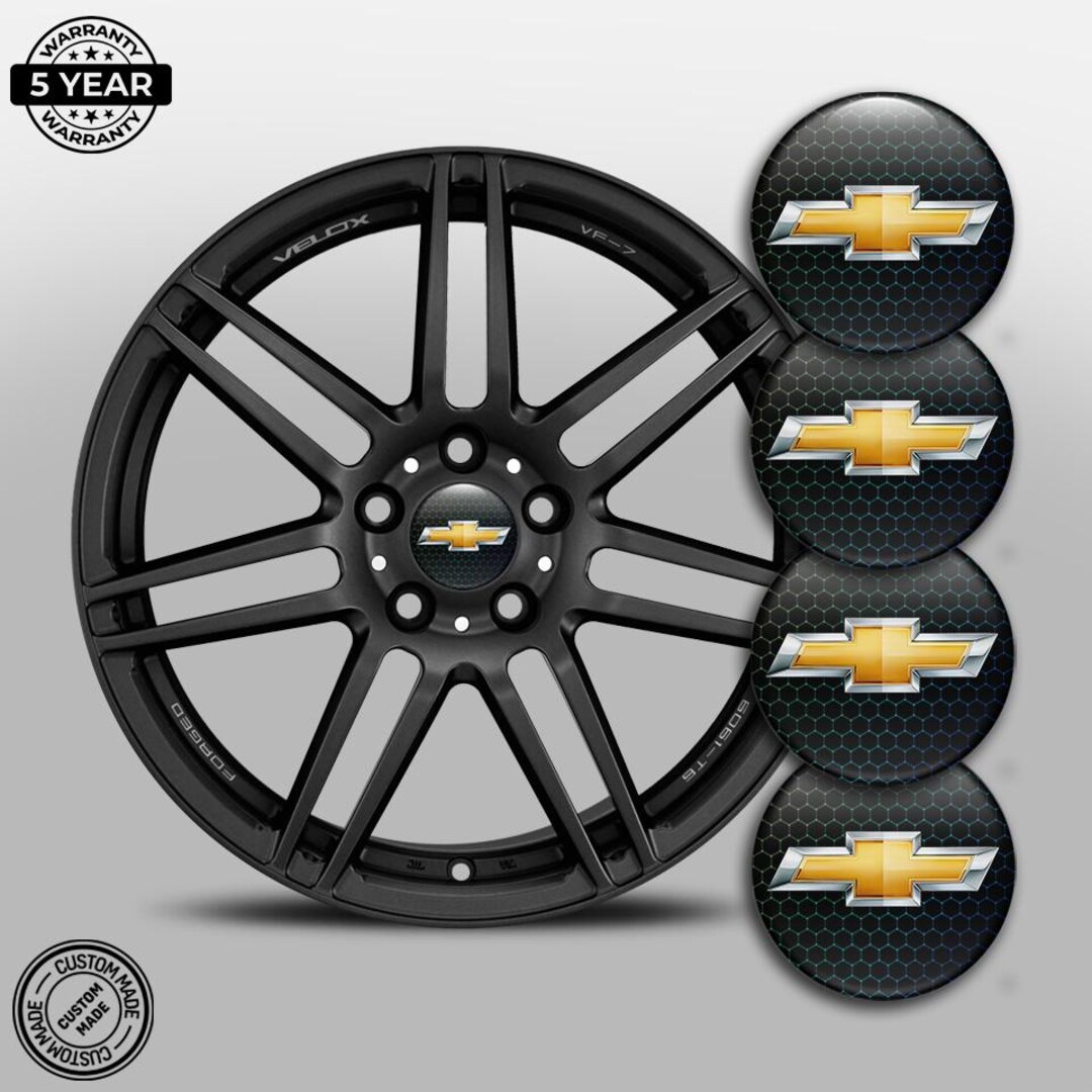 4x SET 3D Printed CHEVROLET CAMARO Center Hub Domed Stickers Auto Car ...