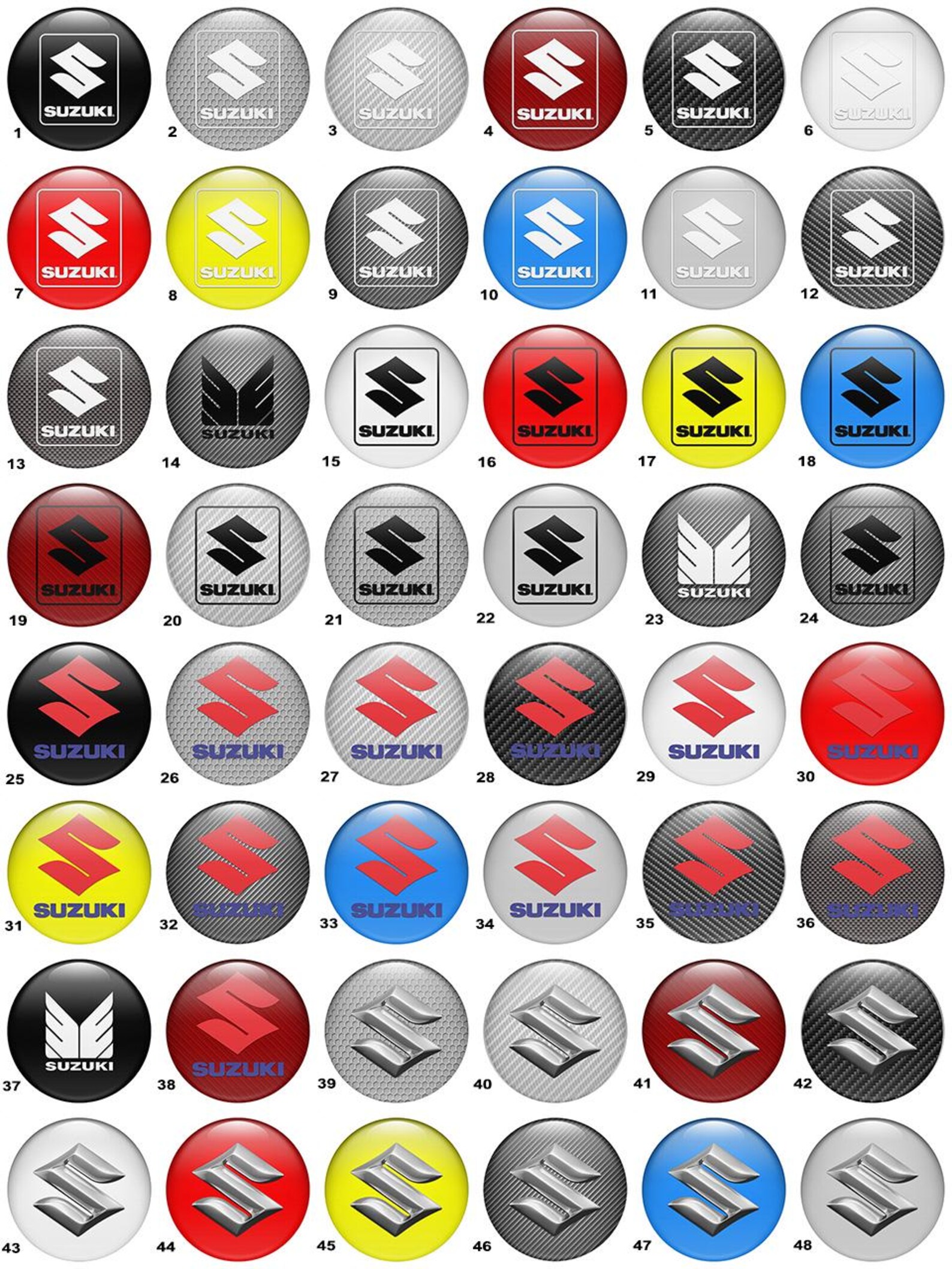 Suzuki Wheel Center Cap Stickers: 3D Domed Decals, Custom Emblem Set - Etsy