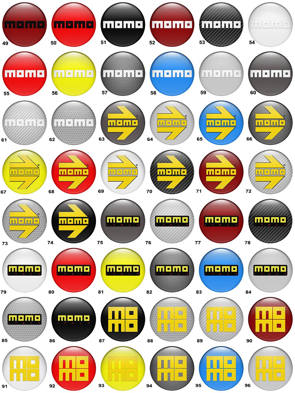 4x SET 3D Printed MOMO Center Hub Caps Domed Adhesive Sticker Sport ...