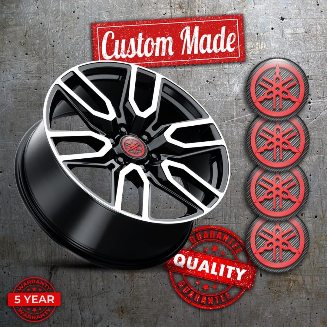 4x SET 3D Printed YAMAHA Center Hub Caps Domed Stickers Sport Auto Car ...
