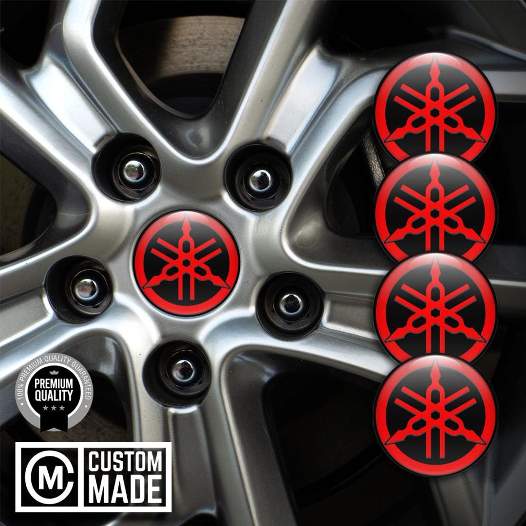 4x SET 3D Printed YAMAHA Center Hub Caps Domed Stickers Sport Auto Car ...