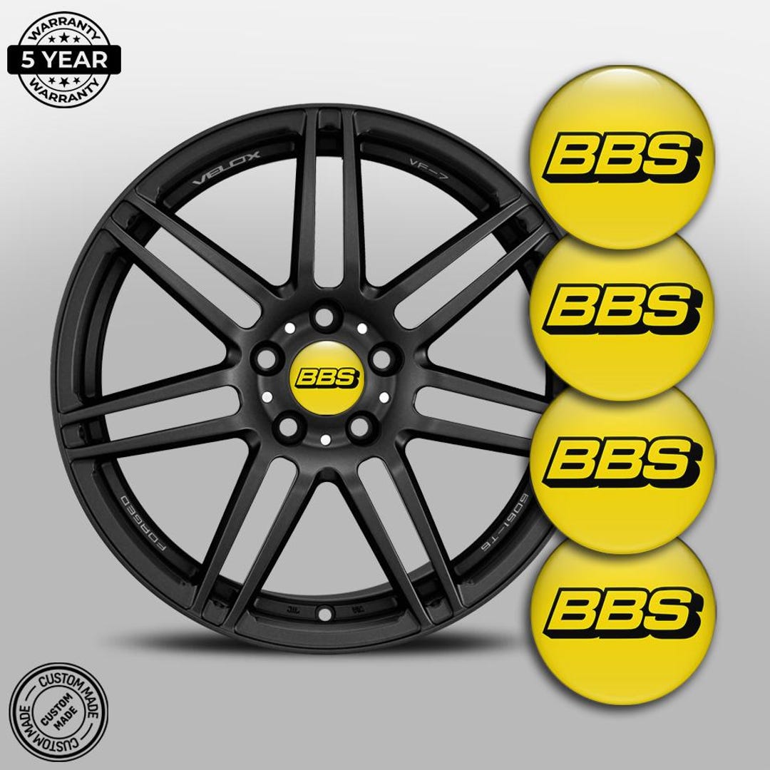 SET of 4 BBS 3D Printed Domed Center Hub Rim Wheels Car Stickers Cover ...