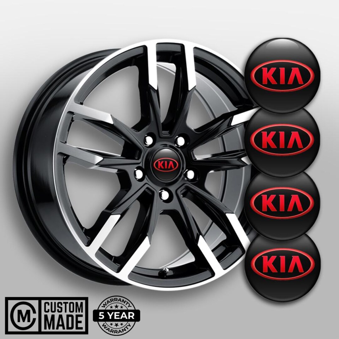 4x SET 3D Printed KIA Domed Center Hub Stickers Auto Decals Car Moto ...