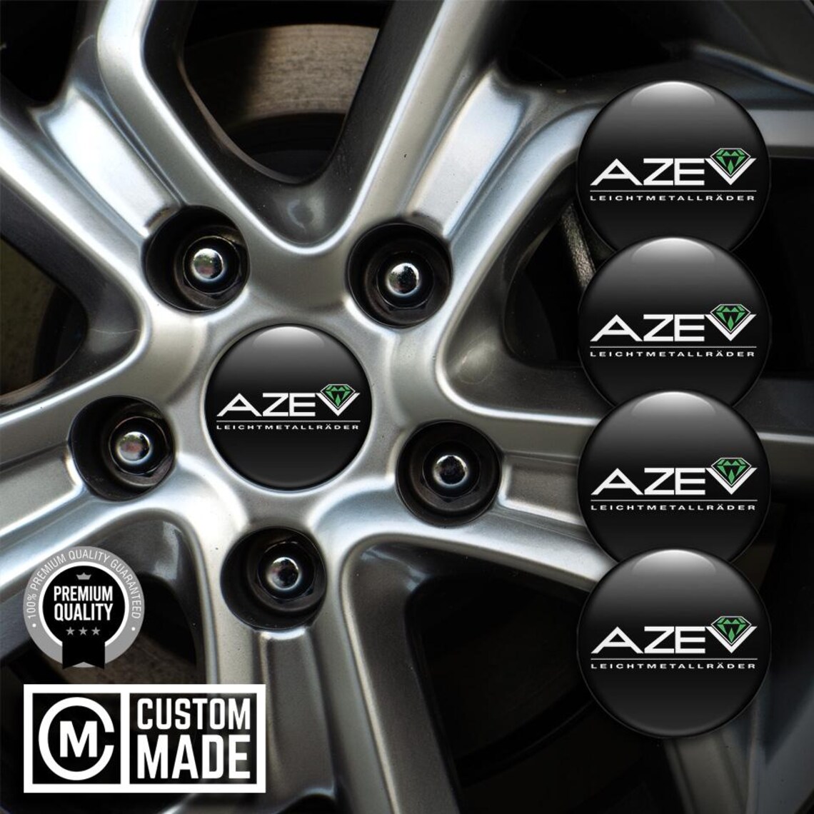 4x AZEV Custom Domed Center Hub Cap Sticker: 3D Printed Wheel Decal - Etsy